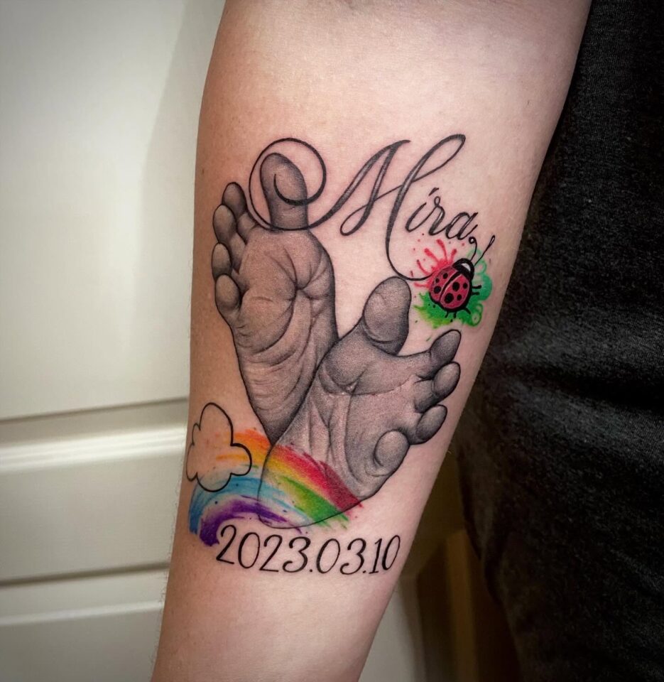 55+ Adorable Baby Feet Tattoo Idea Inspirations