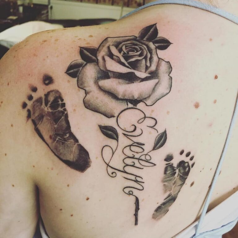 55+ Adorable Baby Feet Tattoo Idea Inspirations