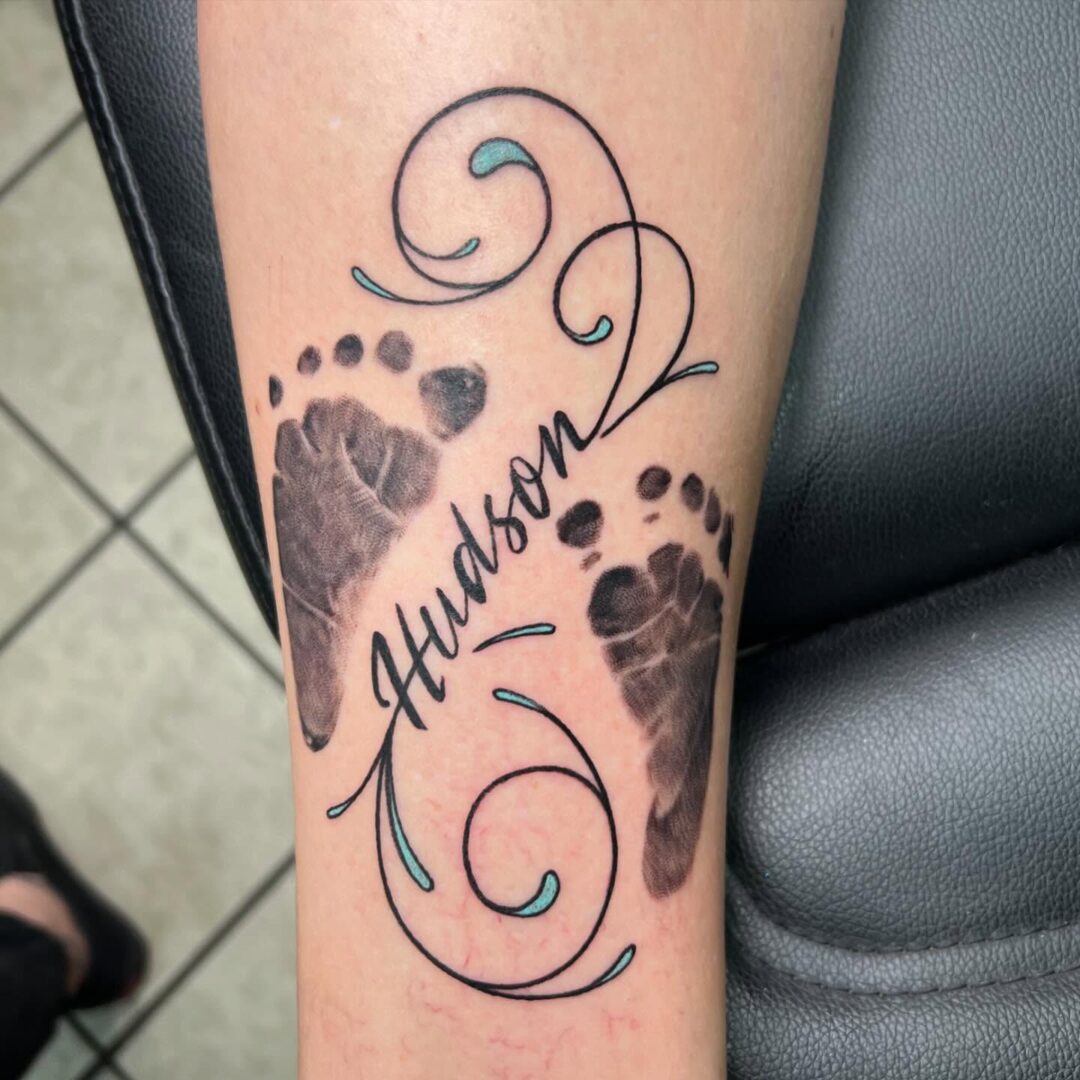 55+ Adorable Baby Feet Tattoo Idea Inspirations