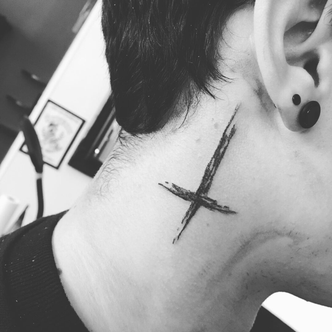 40+ Cross Behind the Ear Tattoos That Are Small and Meaningful