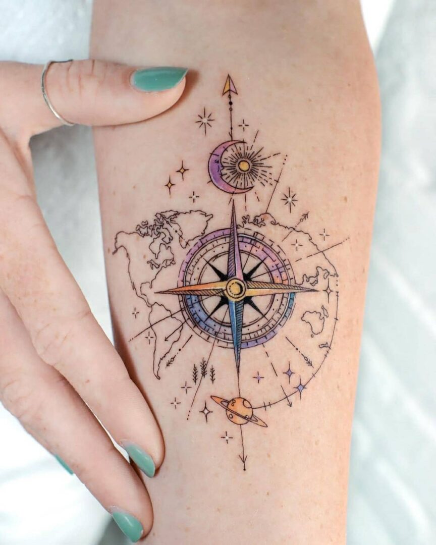 85+ Timeless and Meaningful Compass Tattoo Design Ideas