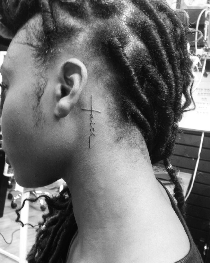 40+ Cross Behind the Ear Tattoos That Are Small and Meaningful