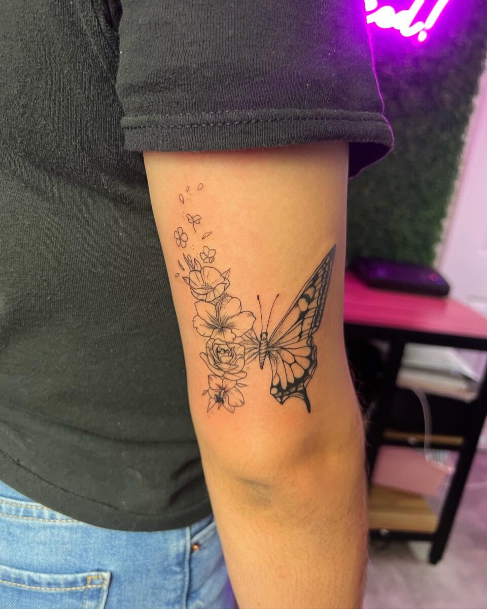 75+ Half Butterfly Half Flower Tattoos for Beauty and Transformation