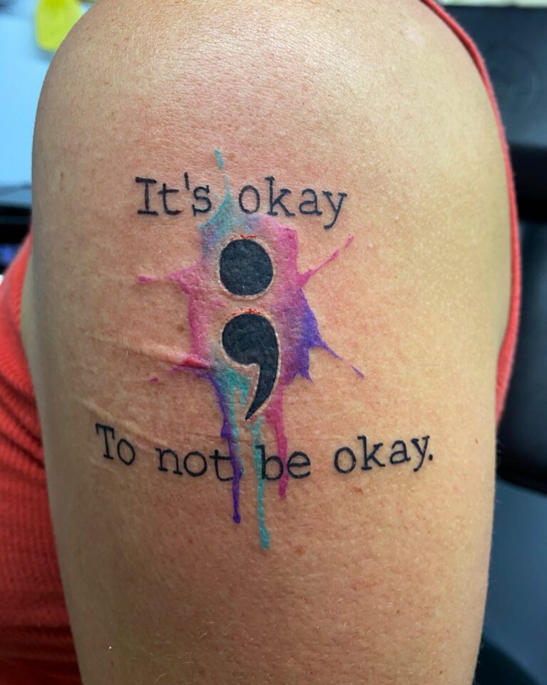 55+ Semi Colon Tattoo Ideas to Signify Your Story Continues