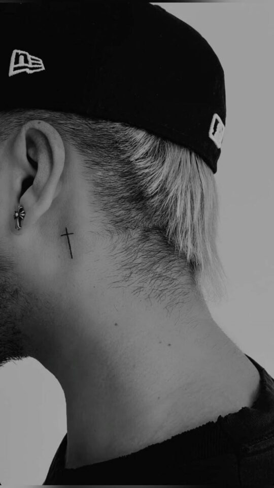 40+ Cross Behind the Ear Tattoos That Are Small and Meaningful