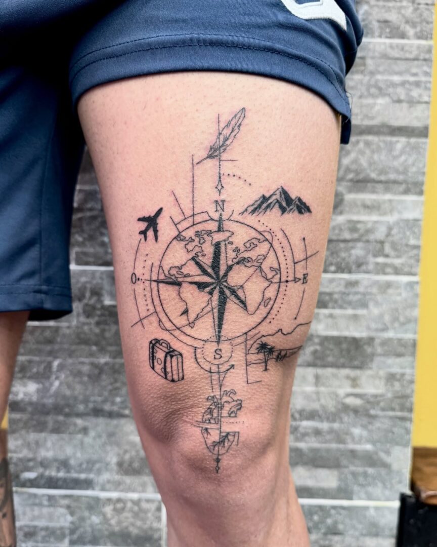 85+ Timeless and Meaningful Compass Tattoo Design Ideas
